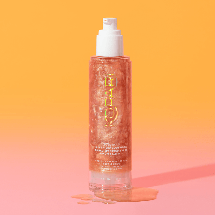 Rose Gold Sun Shield Body Glow Sunscreen SPF 45 – Kopari Beauty